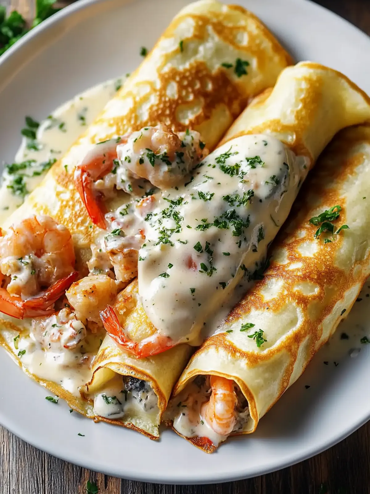 Irresistible Seafood Crepes with Creamy Béchamel Sauce