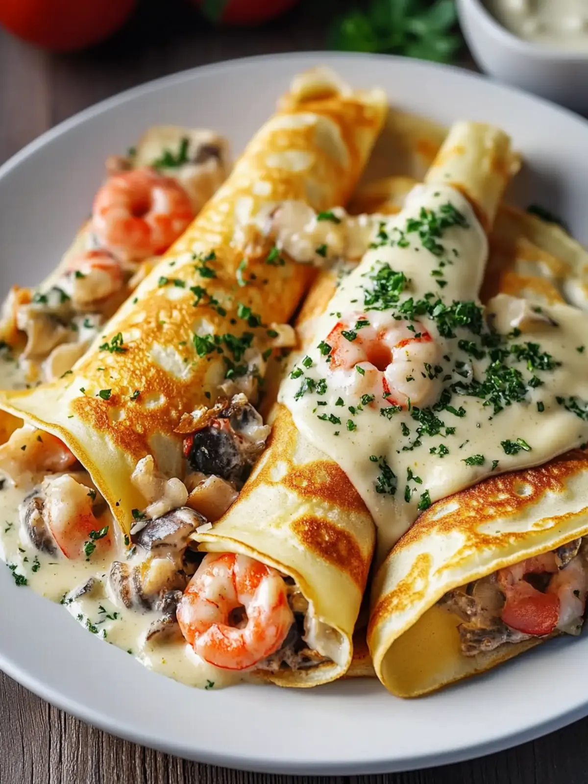 Irresistible Seafood Crepes with Creamy Béchamel Sauce