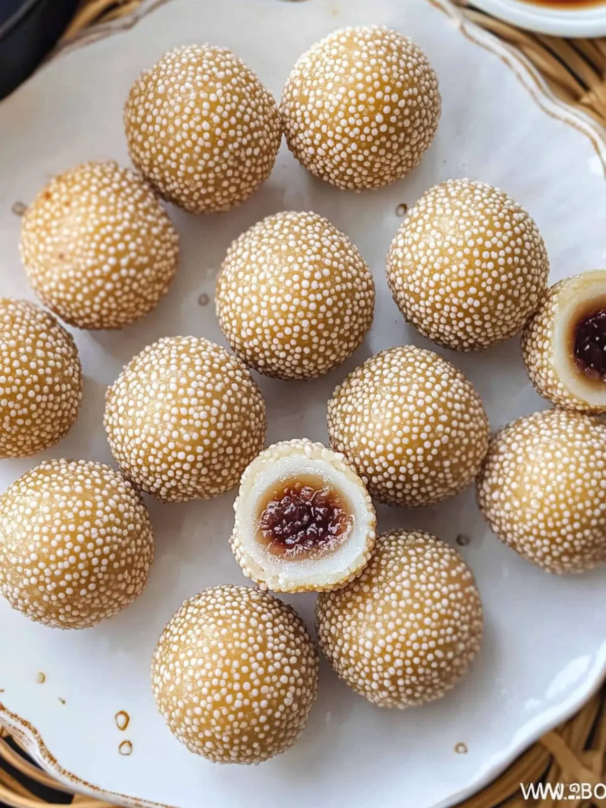 Irresistible Sesame Balls with Red Bean Paste Filling Recipe