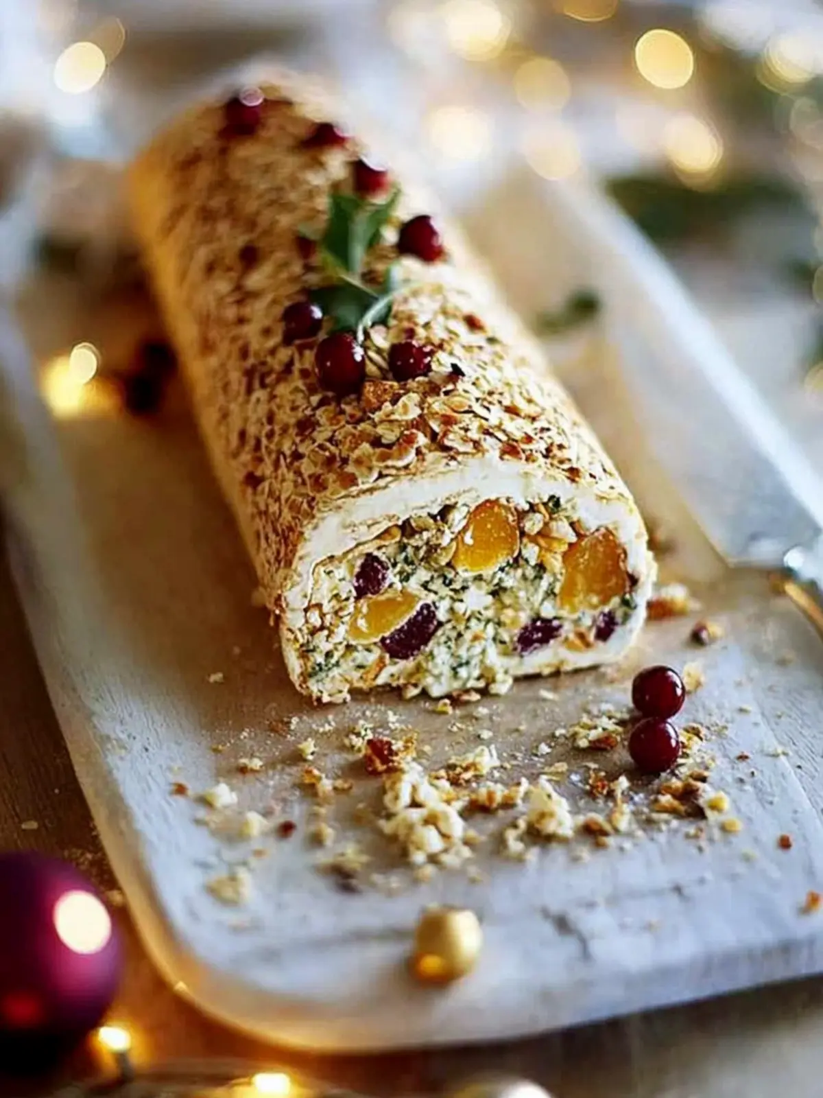 Deliciously Festive Christmas Cheese Log for Holiday Gatherings