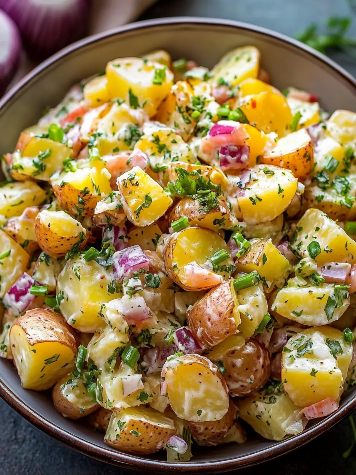 Irresistible Warm Potato Salad with Greek Yogurt Twist
