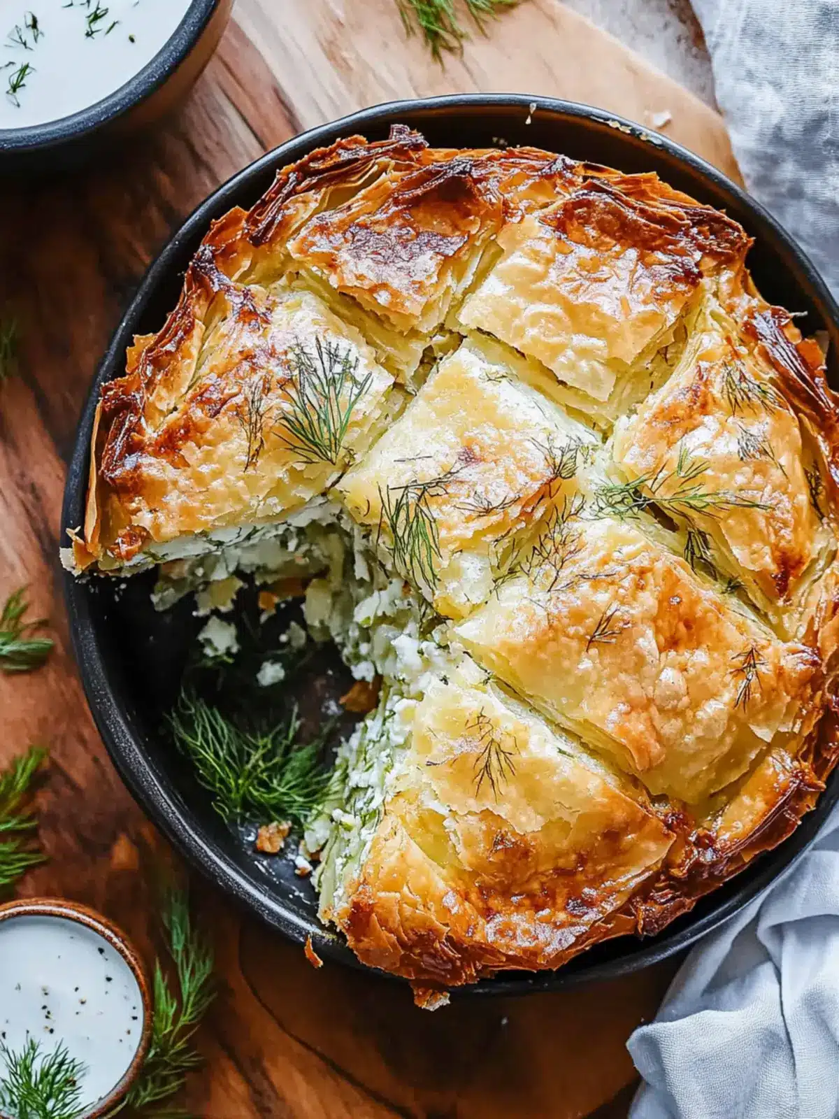 Irresistible Romanian Feta Pie with Dill & Easy Phyllo Options