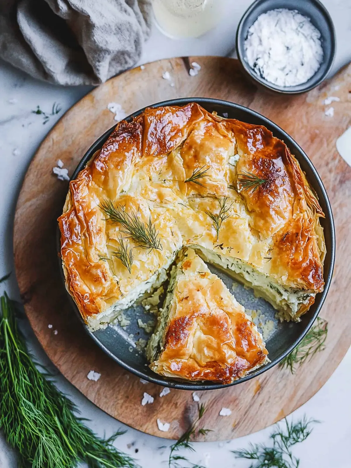 Irresistible Romanian Feta Pie with Dill & Easy Phyllo Options