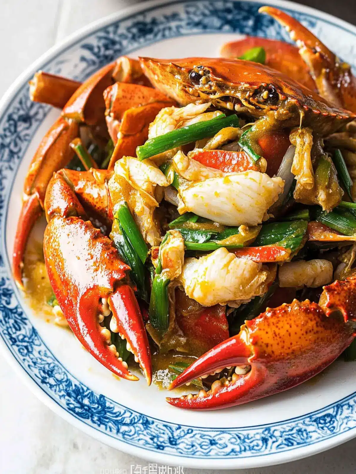 Irresistible Stir-fried Crab with Ginger and Scallion Delight