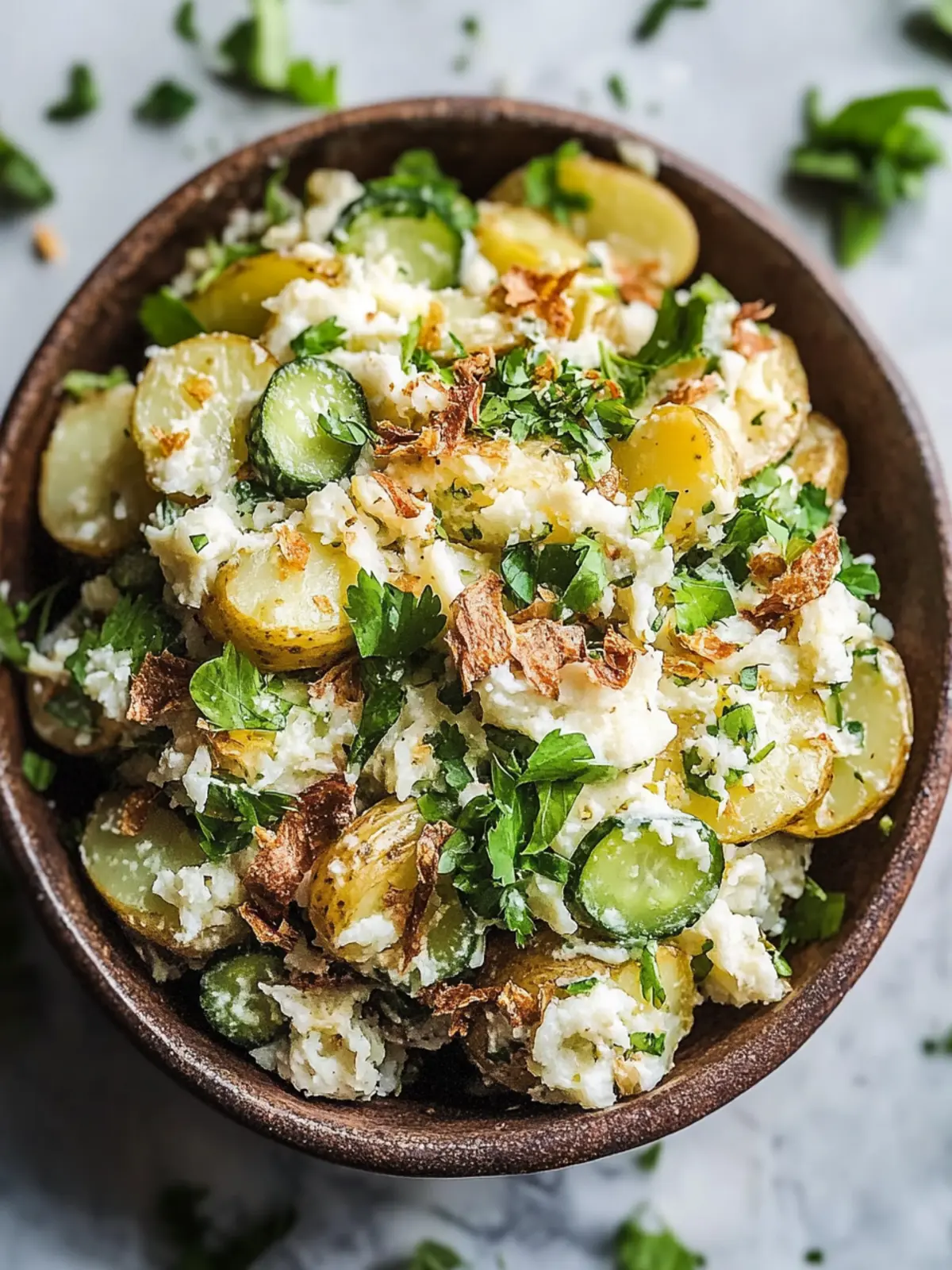 Ultimate Crispy Smashed Potato Salad with Zesty Pickles
