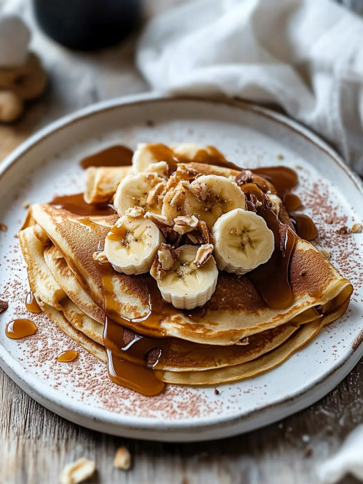 Irresistible Biscoff Cookie Butter Banana Crepes With Caramel Drizzle