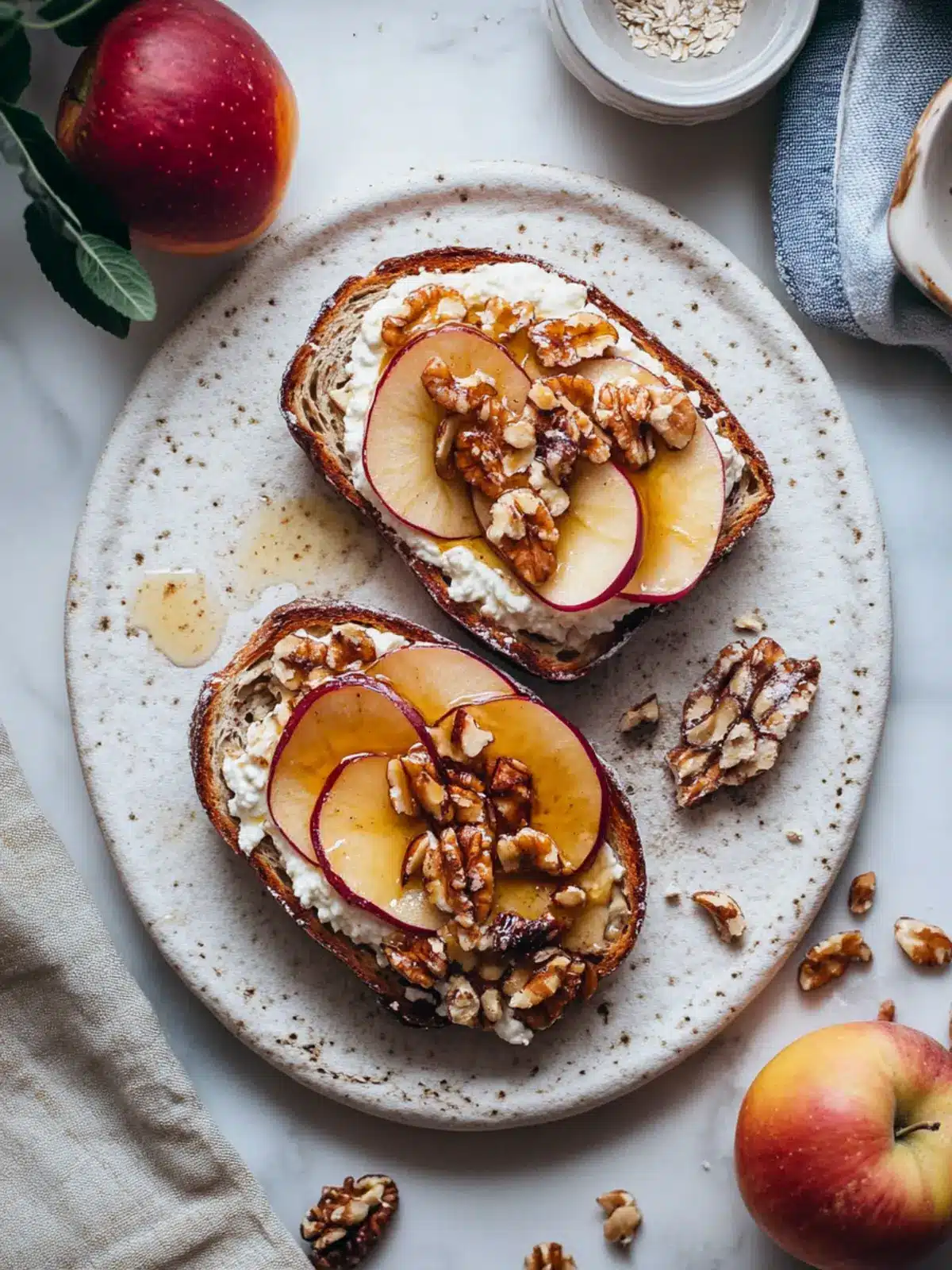 Irresistible Maple Baked Apples & Cashew Ricotta Toast