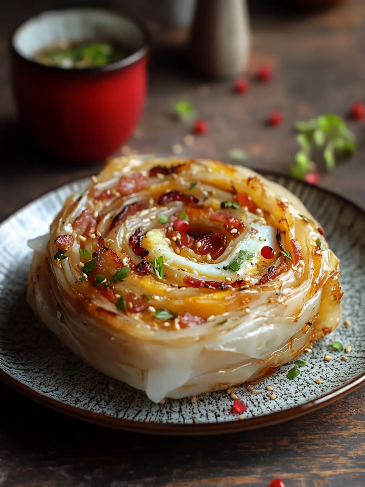 Irresistible Bacon Egg and Cheese Rice Paper Spirals