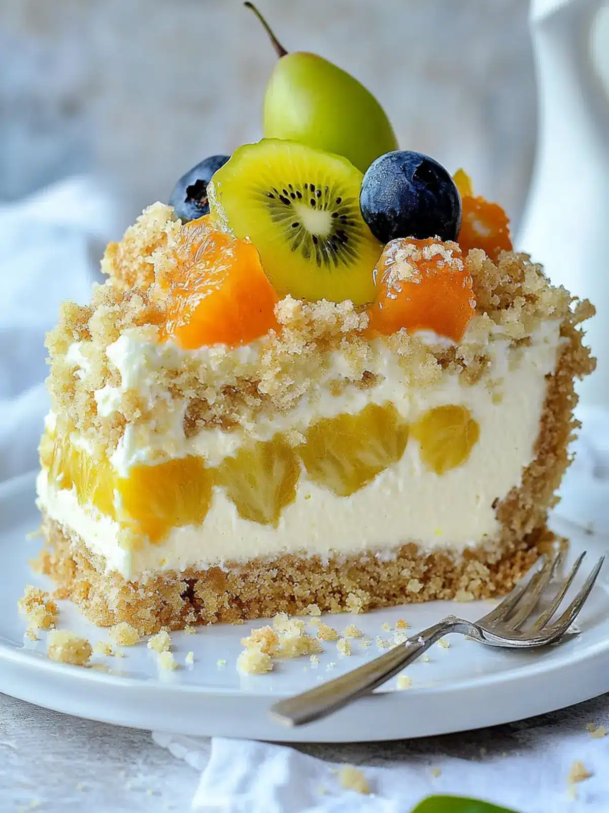 Irresistible Tropical Fruit Cheesecake Crumb Cake Recipe